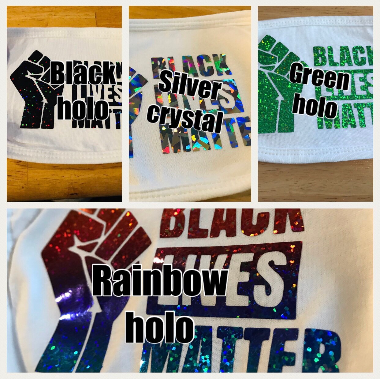 Black Lives Matter BLM 100% Cotton 3 Ply Face Mask Fist Power Unity ...