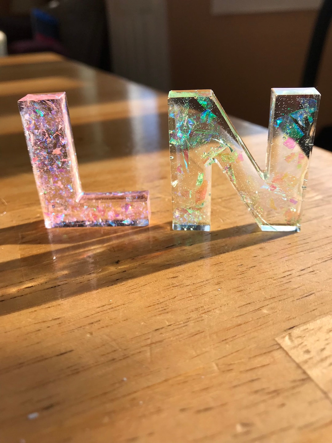 Holographic Flake 2" Letters Custom Monogram Words You Choose Resin ABC ...