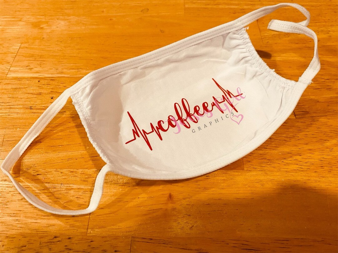 Heart beat face mask coffee decal cotton gift caffeine latte mocha ...