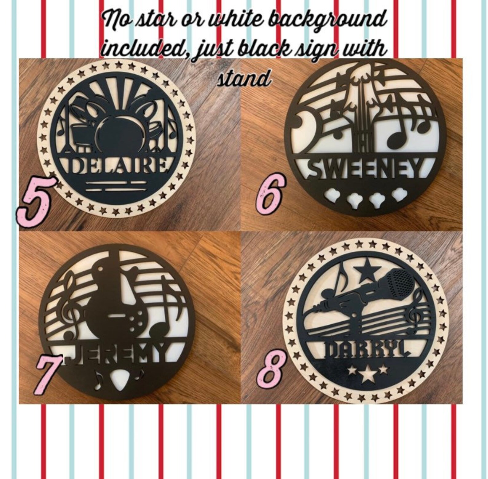 Music Themed Personalized 11” Wooden Sign With Stand Gift Marching Band ...