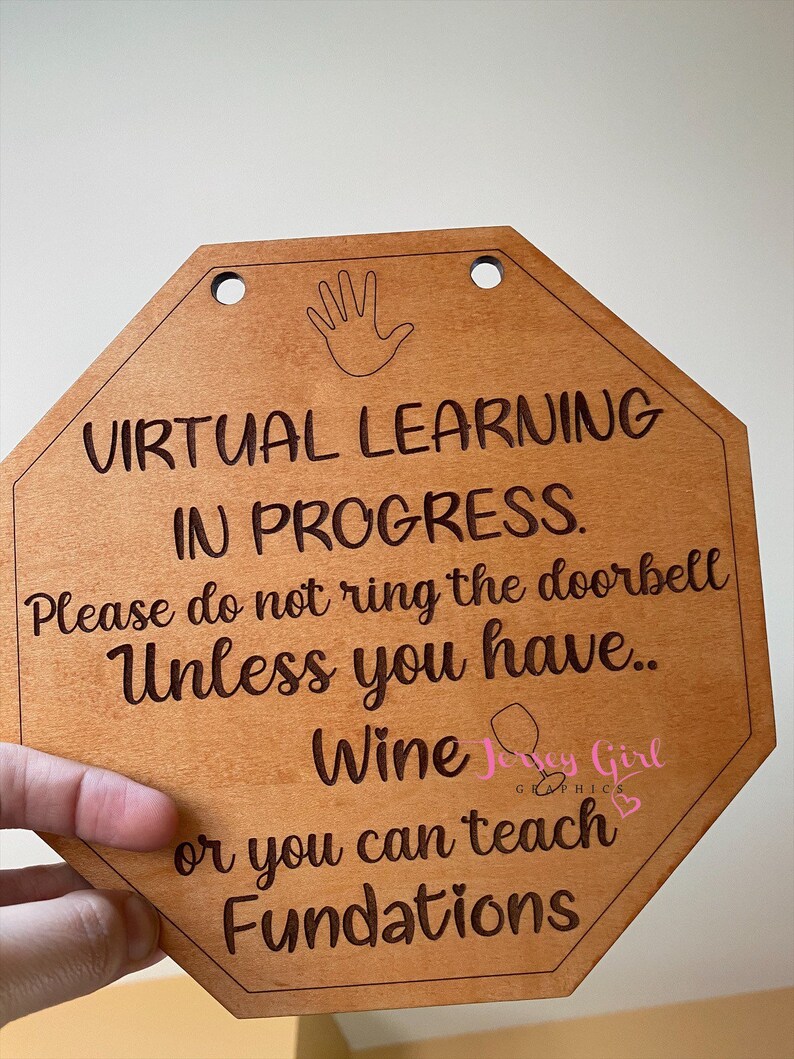 Custom Virtual Learning in Session Wooden Hanging Door Sign - Etsy