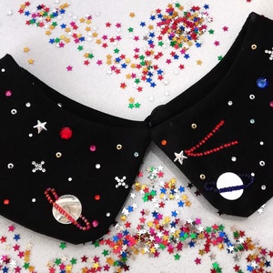 Women's Collar Decorated With Star Galaxies and Planets - Etsy