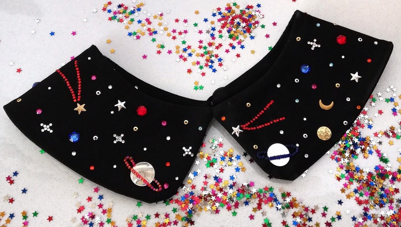 Women's Collar Decorated With Star Galaxies and Planets - Etsy