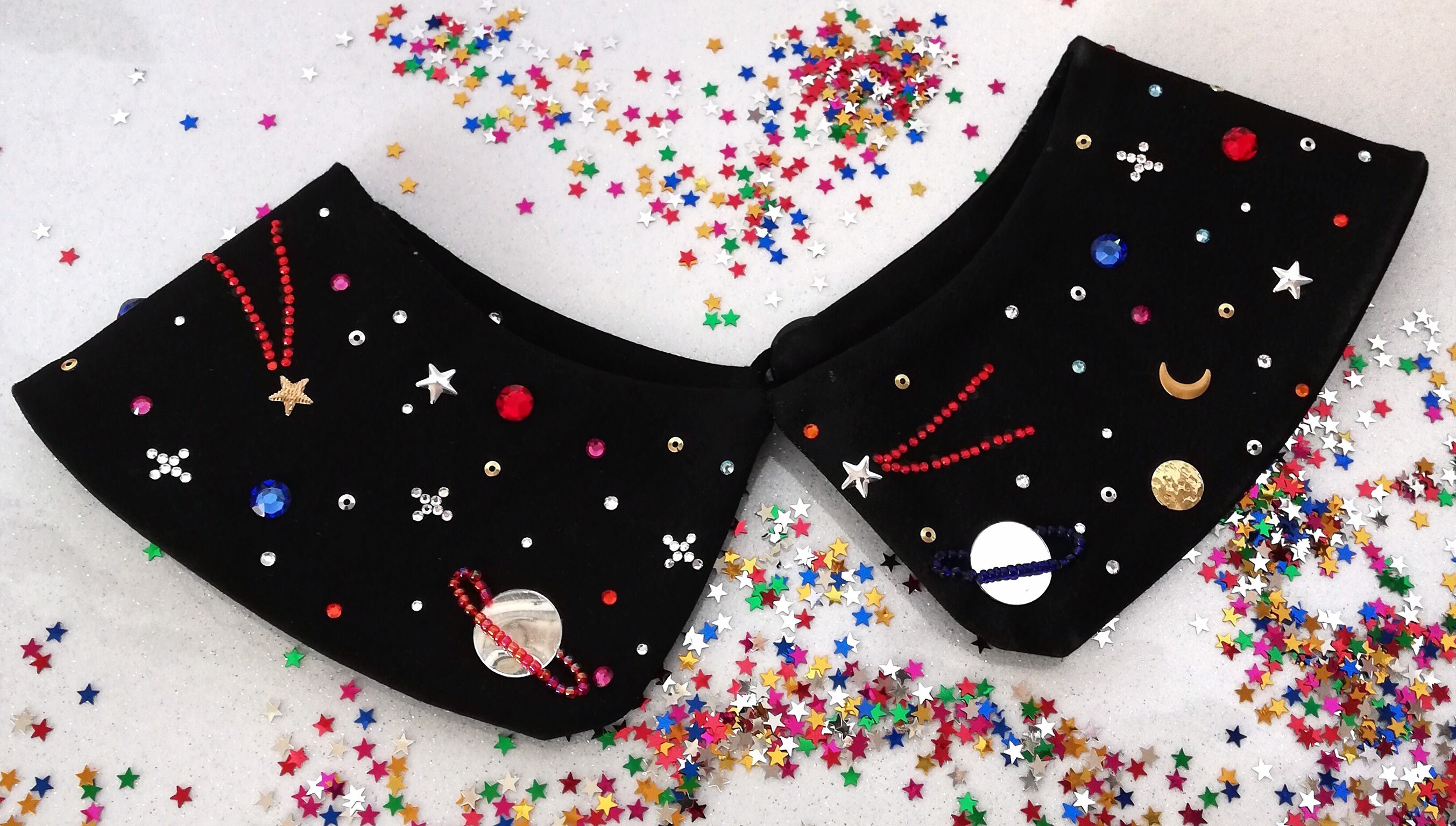 Women's Collar Decorated With Star Galaxies and Planets - Etsy