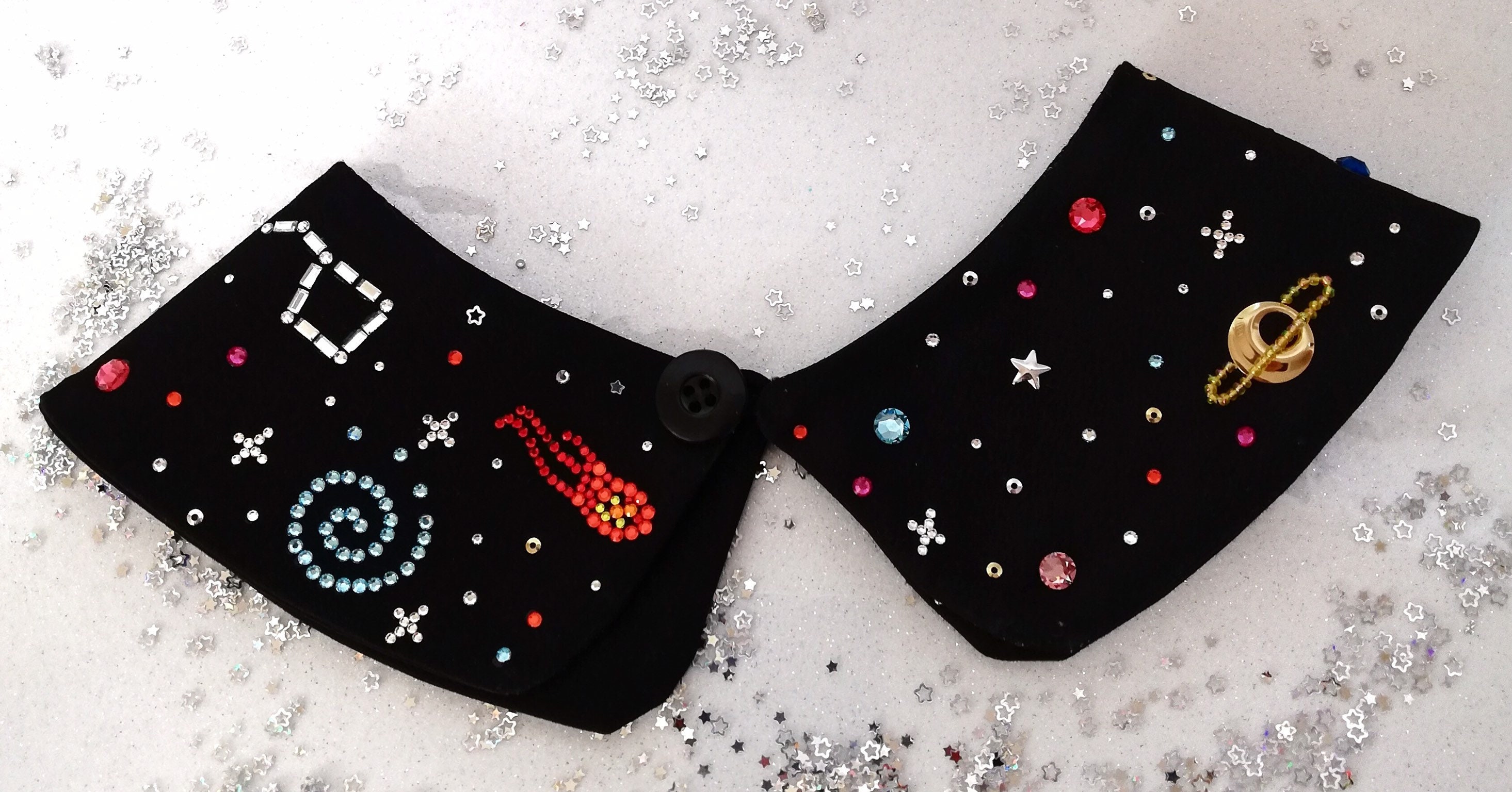 Women's Collar Decorated With Star Galaxies and Planets - Etsy