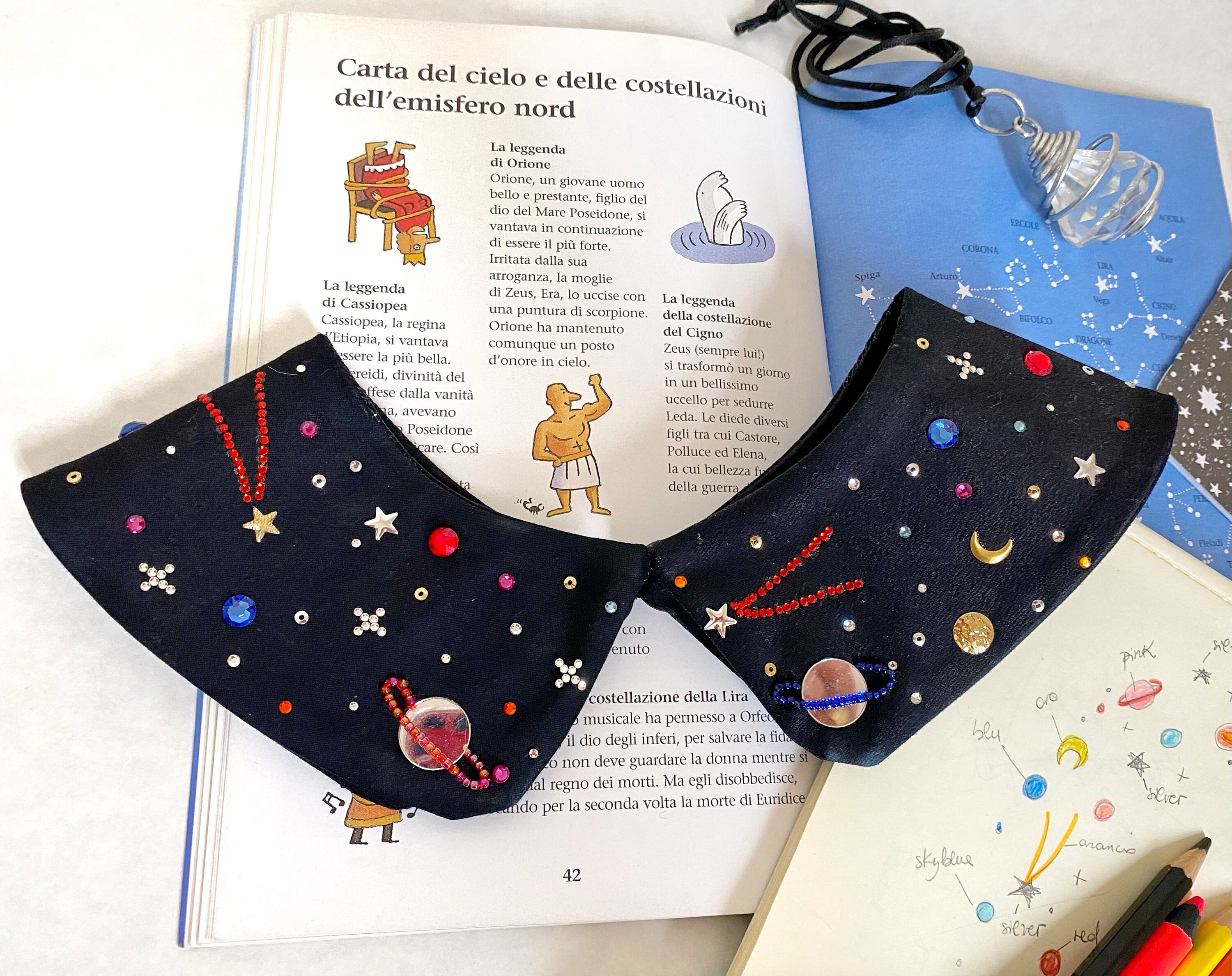 Women's Collar Decorated With Star Galaxies and Planets - Etsy