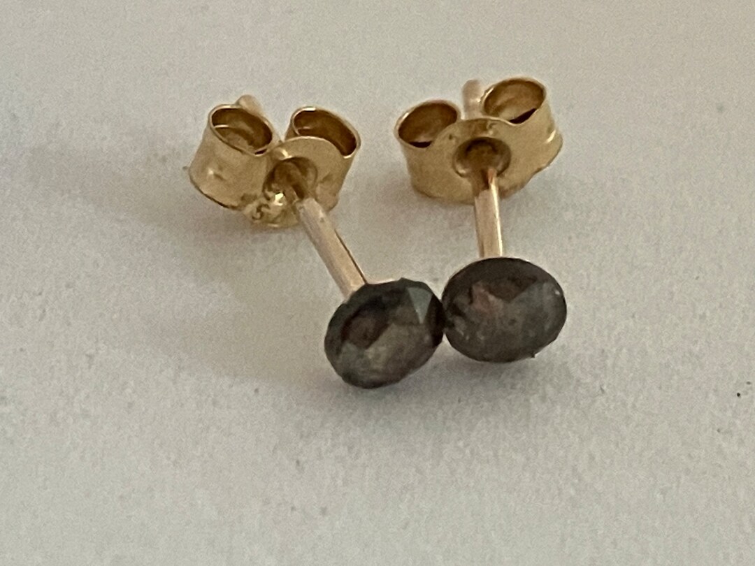 9ct Gold Mocha Diamond Stud Earrings: April Birthstone - Etsy
