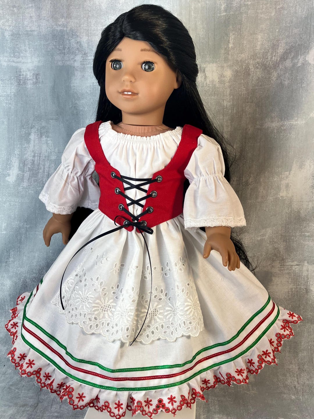 Traditional Italian Folk Tarantella Dress for American Girl Doll 18 ...