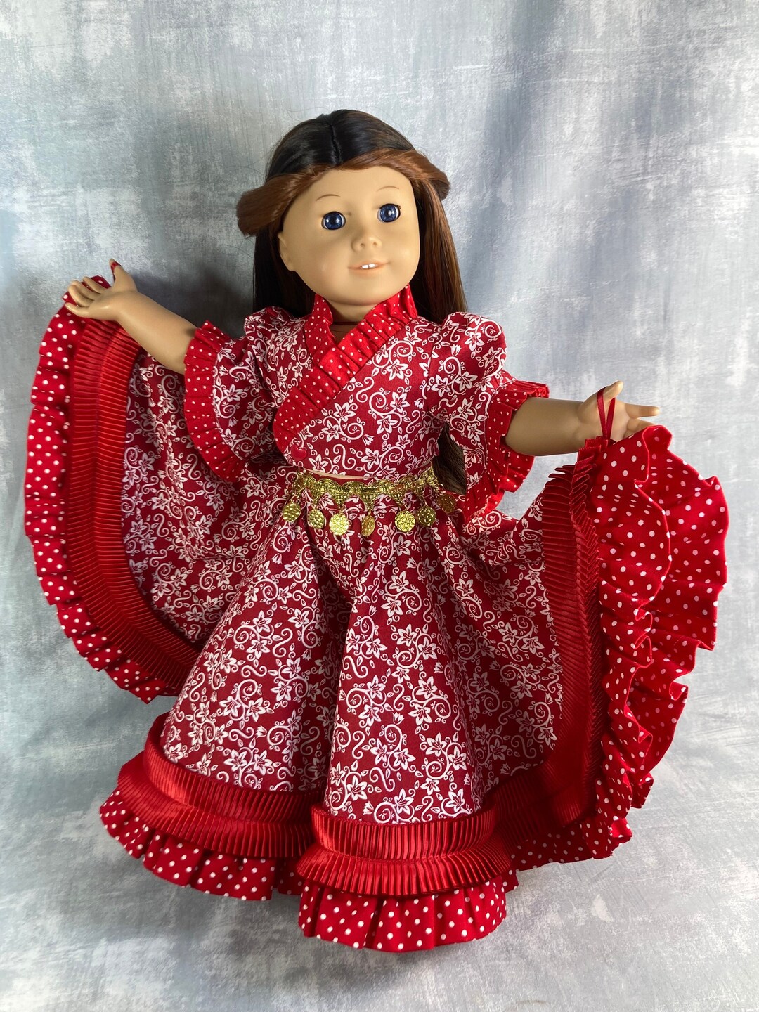 Traditional Russian, Romani Gypsy Folk Dance Dress for American Girl ...