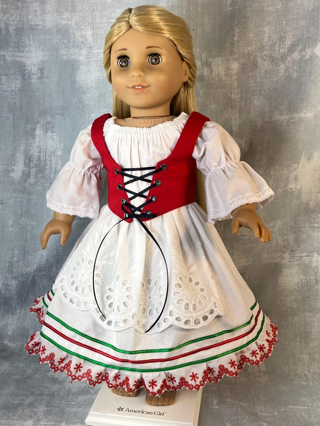 Traditional Italian Folk Tarantella Dress for American Girl Doll 18 ...