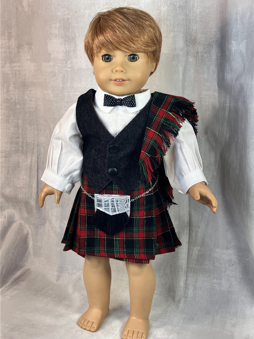 Traditional Highland Scottish, Christmas Tartan Kilt for American Girl ...