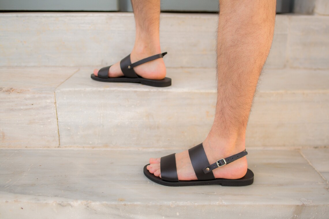 Handmade Men Sandals Men Leather Sandals Men Slides Men - Etsy