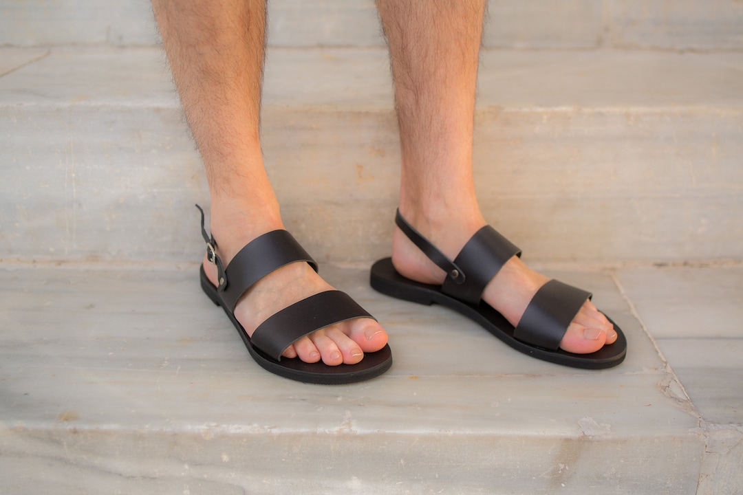 Handmade Men Sandals, Men Leather Sandals, Men Slides, Men Sandals ...