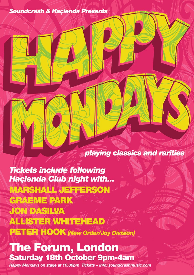 Happy Mondays Concert Poster - Etsy