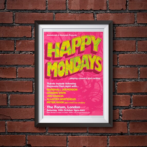 Happy Mondays Concert Poster - Etsy