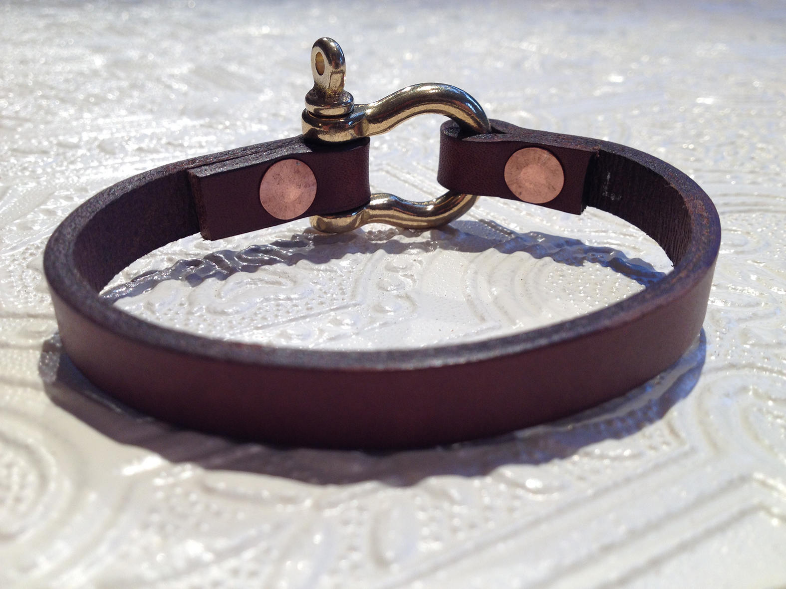 Leather Shackle Cuff Bracelet. Brass - Etsy