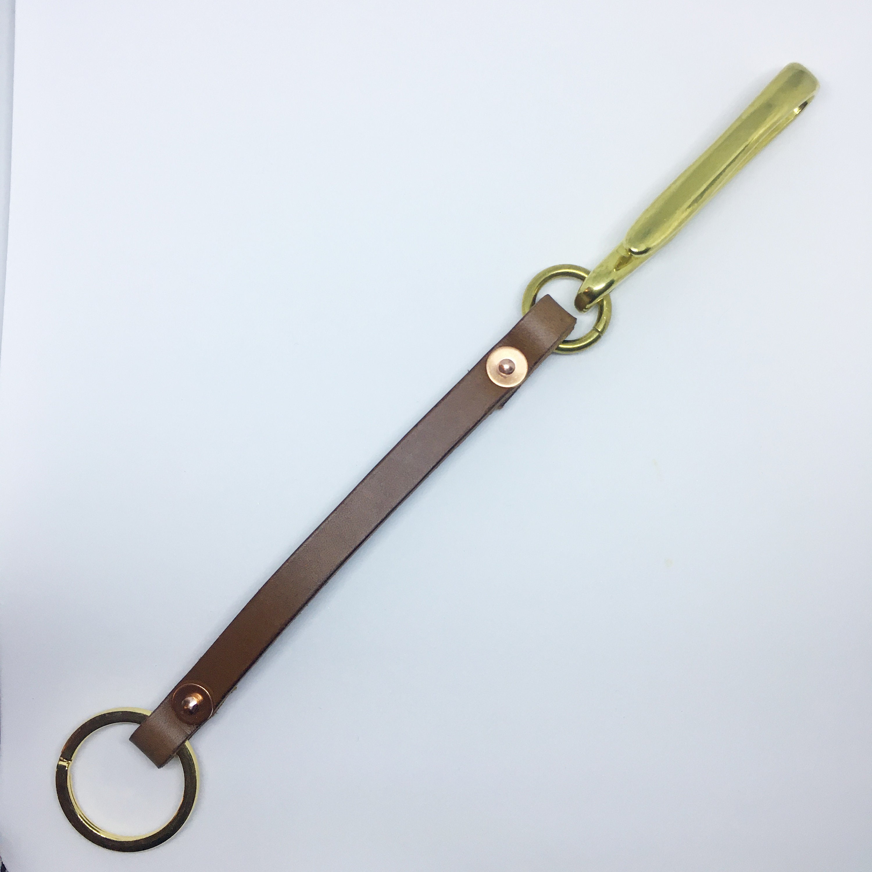Handmade Leather Key Rein. Key Fob, Key Loop. Brown Veg Tanned Leather ...