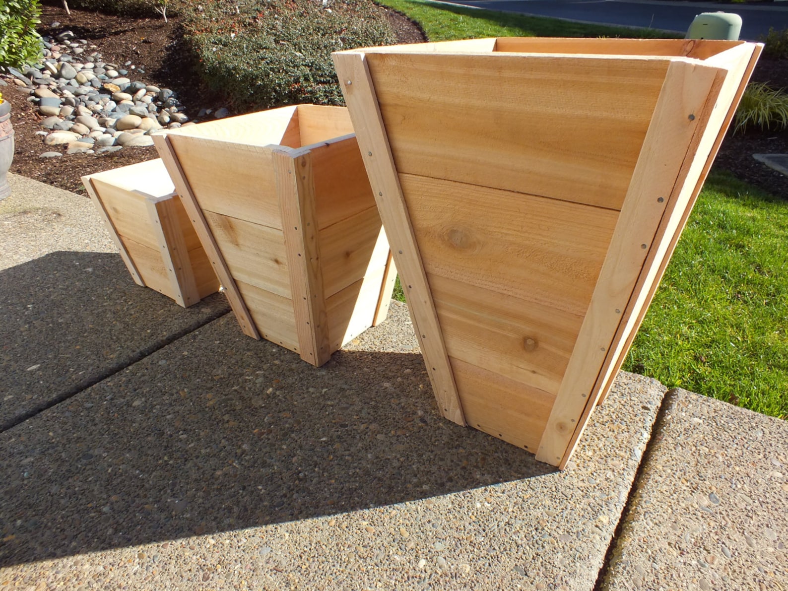 New Decorative Trapezoid Cedar Wood Flower Beds/pots - Etsy