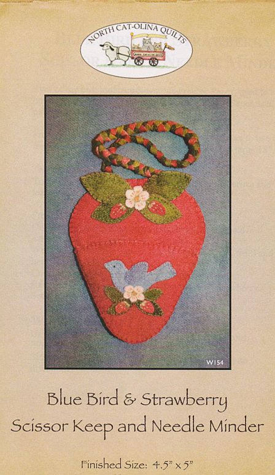 Blue Bird & Strawberry Needle Minder Pattern by North Cat-olina Quilts ...