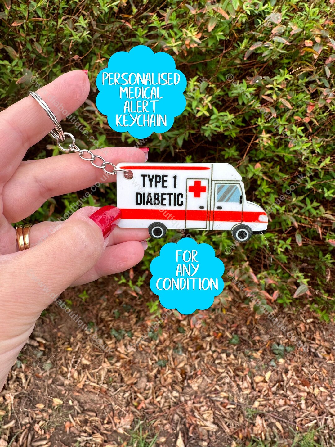 Personalised MEDICAL EQUIPMENT Ambulance Keyring, Medical Alert ...