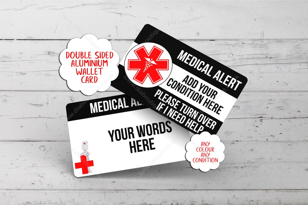 Personalised MEDICAL ALERT Card for Ehlers Danlos, Asthma Awareness, T1 ...