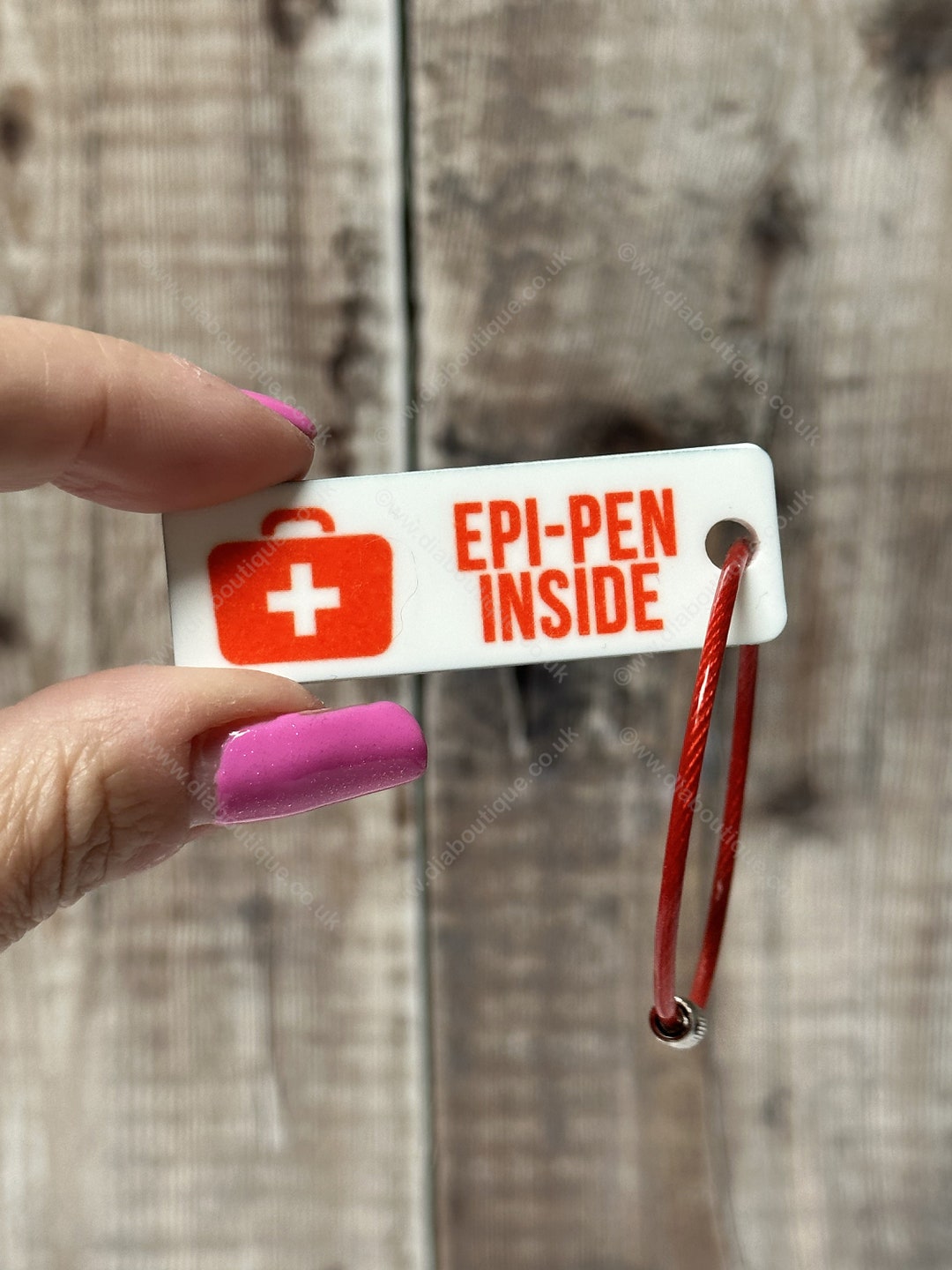 EPI PEN Inside Tag, Medical Alert Keychain, Luggage Tag, Medical Alert ...