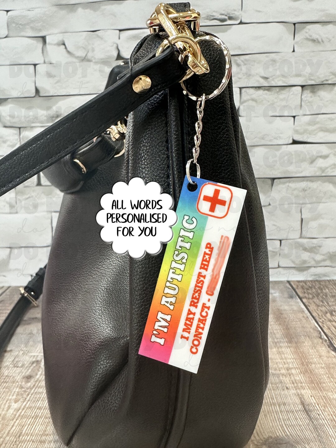 Personalised MEDICAL Keyring, Medical Alert Keychain, Luggage Tag ...