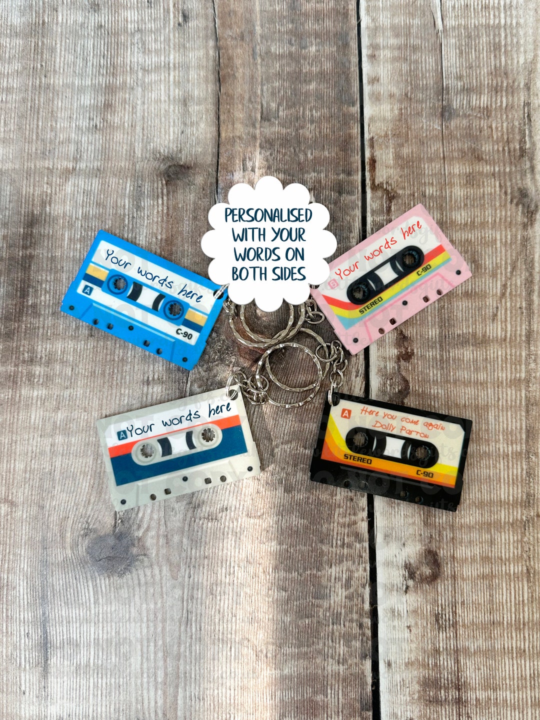 Personalised Cassette Tape Keyring, Retro Gift, 80's Mix Tape, Funny ...