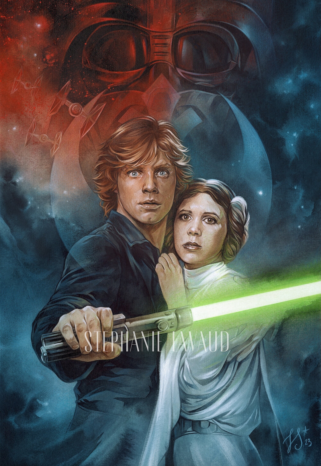 Leia & Luke Skywalker / Poster imprimé sur papier mat / Print on mat paper - Etsy France