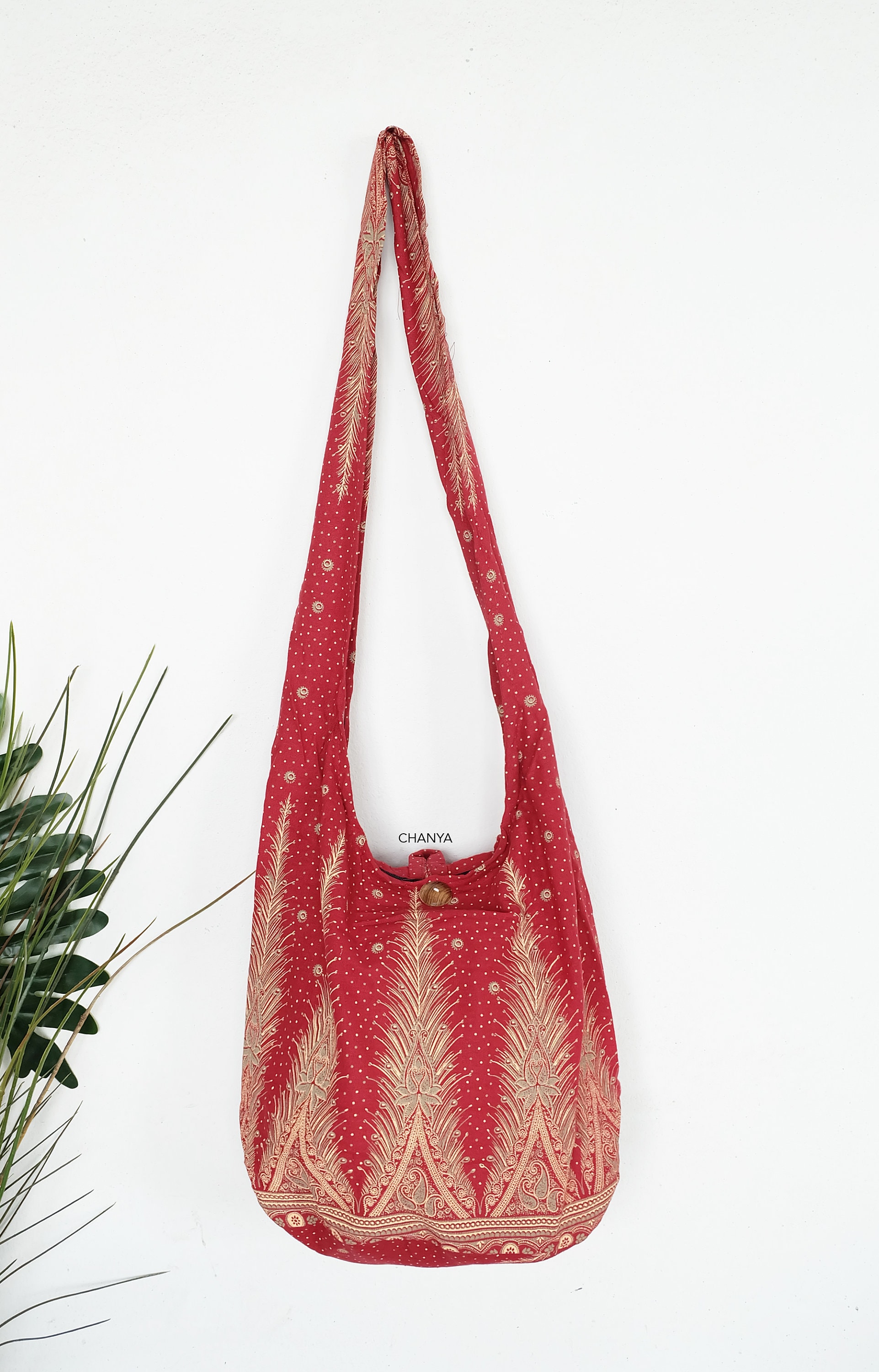 NEW Feather Print Thai Shoulder Bag Crossbody Bag Cotton Hippie Bo Ho ...