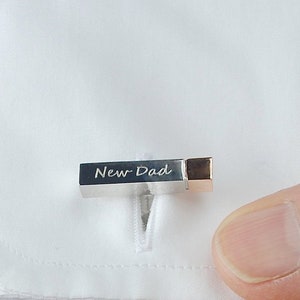 Personalised New Daddy Bar Cufflinks, New Dad Cuff Links, Engraved ...