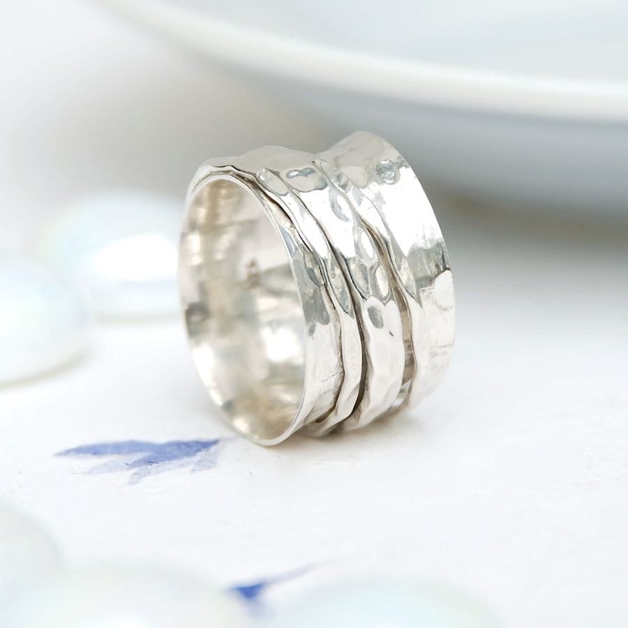 Sterling Silver Spinning Ring, Flo Silver Spinner, Hallmarked Silver ...