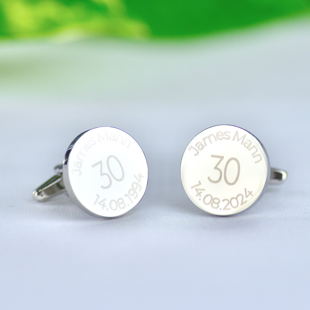 Personalised 30th Birthday Cufflinks, Engraved Landmark Gift for Him - Etsy