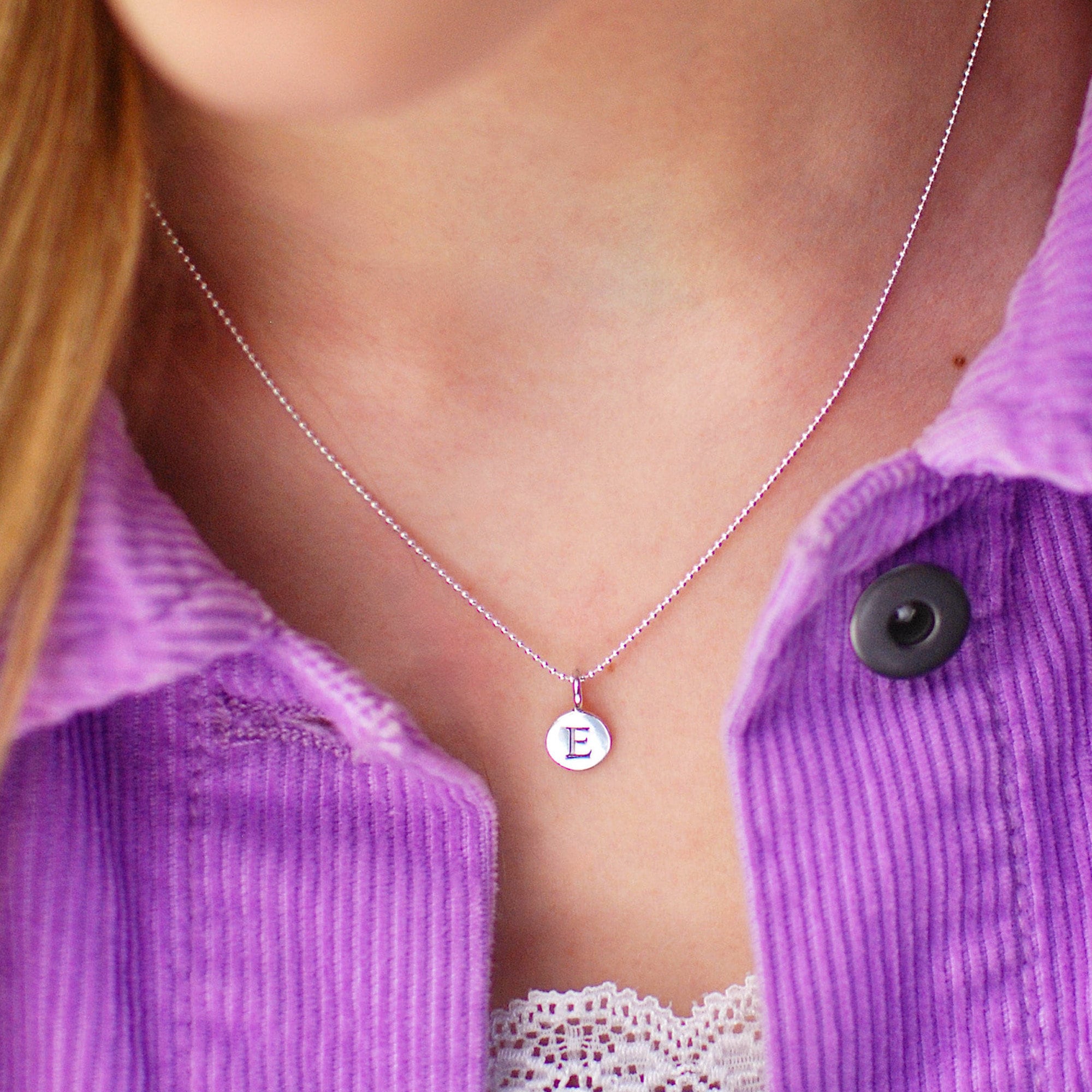 Custom Girl's Sterling Silver Initial Necklace Childs - Etsy