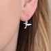 Sterling Silver Mini Hummingbird Drop Earrings, Silver Flying Humming ...