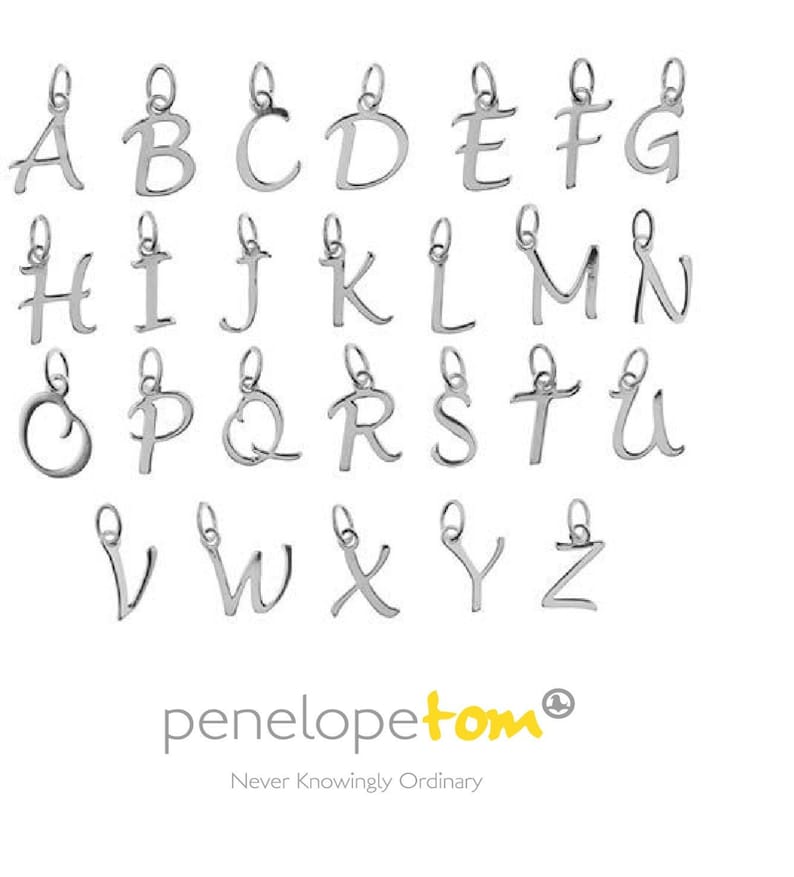 Silver Script Initial Necklace Sterling Silver Letter - Etsy UK