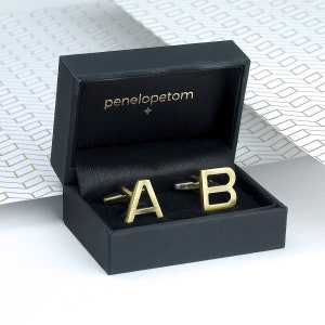 Personalised Initial Letter Cufflinks, Rose Gold Alphabet Cufflinks ...
