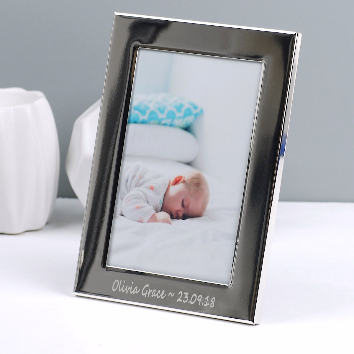 Personalised Silver Plated Photo Frame, Engraved Custom Frame - Etsy