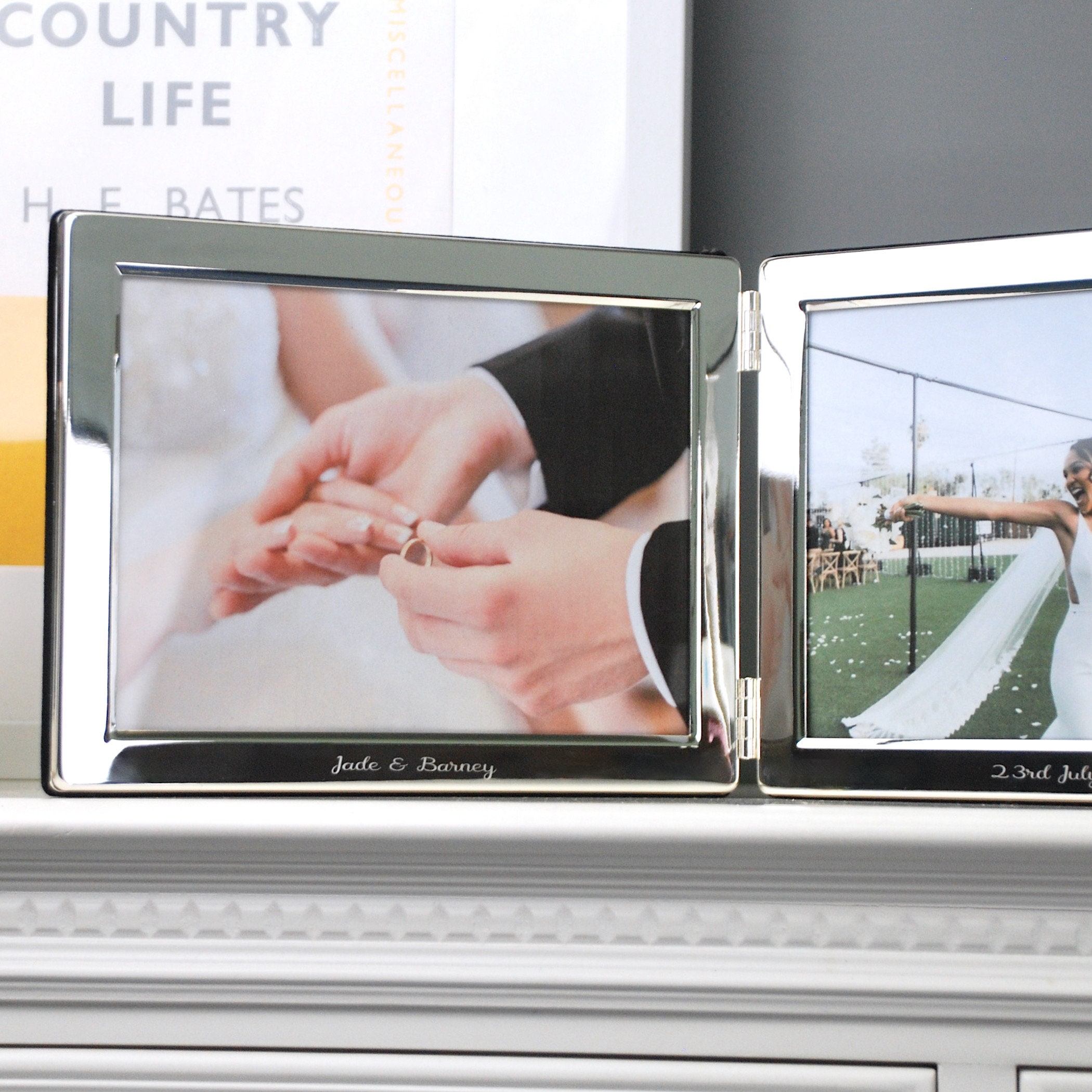 Personalised Silver Plated Double Photo Frame Engraved | Etsy