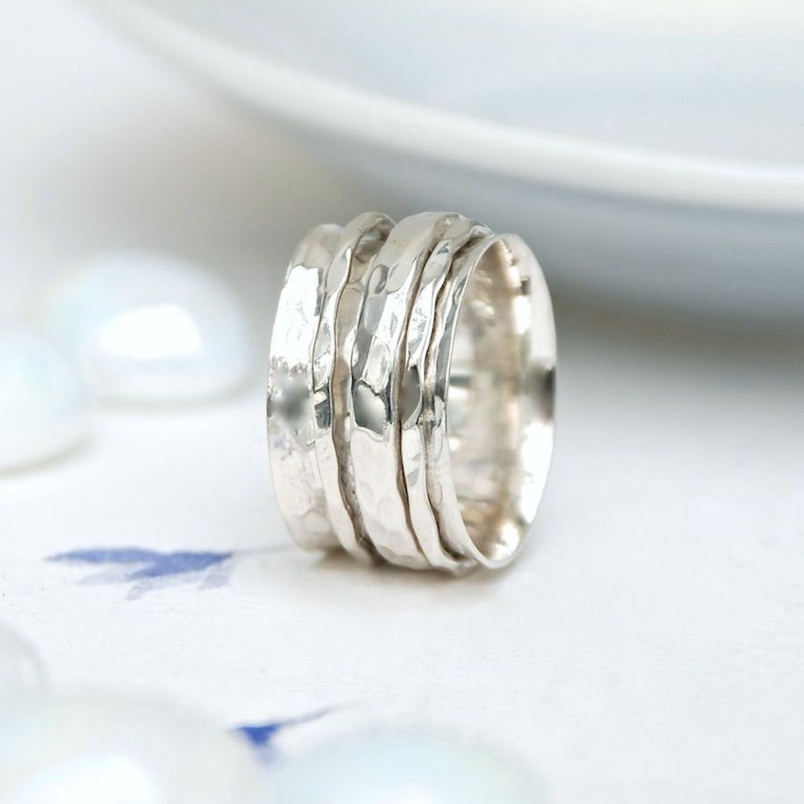 Sterling Silver Spinning Ring, Flo Silver Spinner, Hallmarked Silver ...