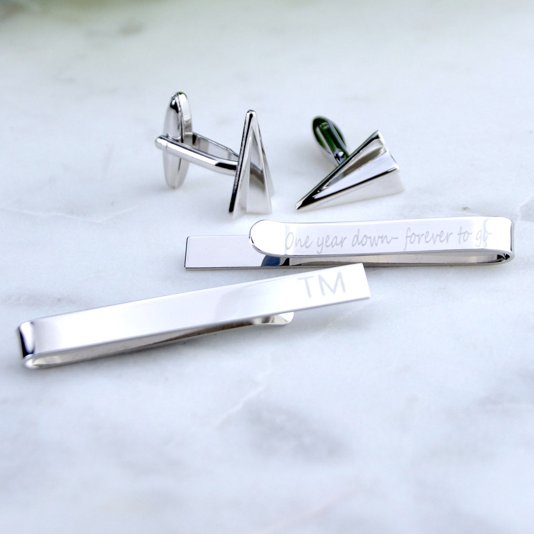 Paper Plane Cufflinks and Tie Slide - First Anniversary Gift for Him - Etsy