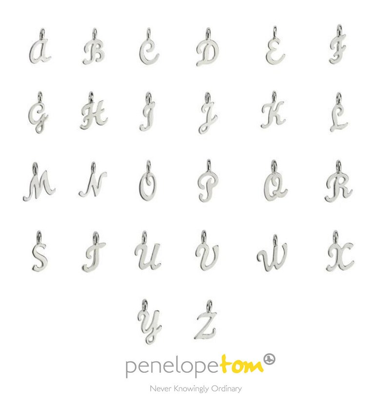 Silver Script Mini Initial and Birthstone Necklace Sterling - Etsy UK