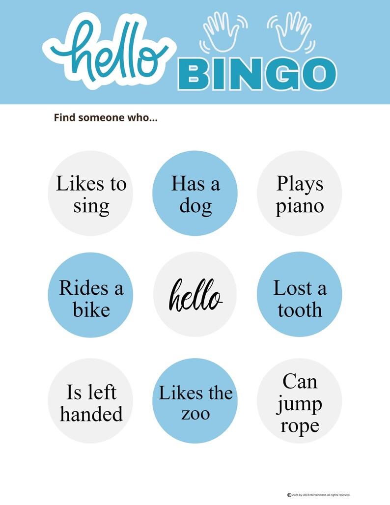 Hello Bingo Get to Know You Bingo Icebreaker Game - Etsy