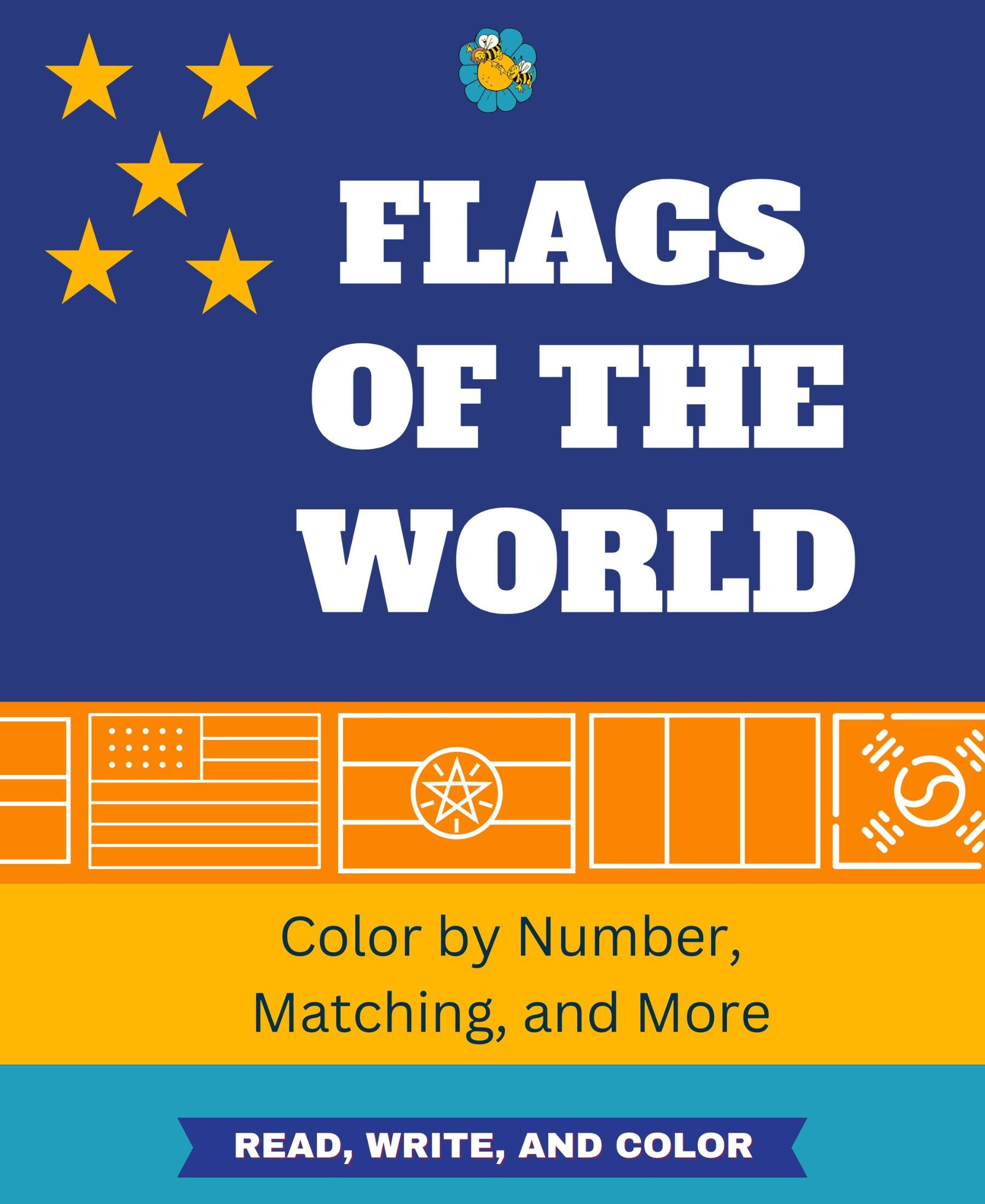 Flags of the World Color by Number, Matching, and More EBOOK - Etsy