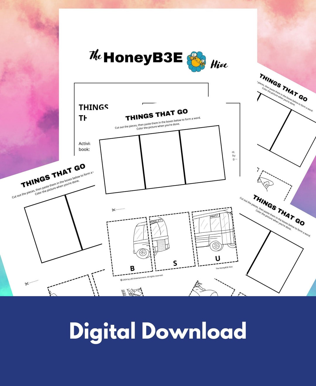 Things That Go Activity Sheets Cut and Paste Activities and Scissor ...