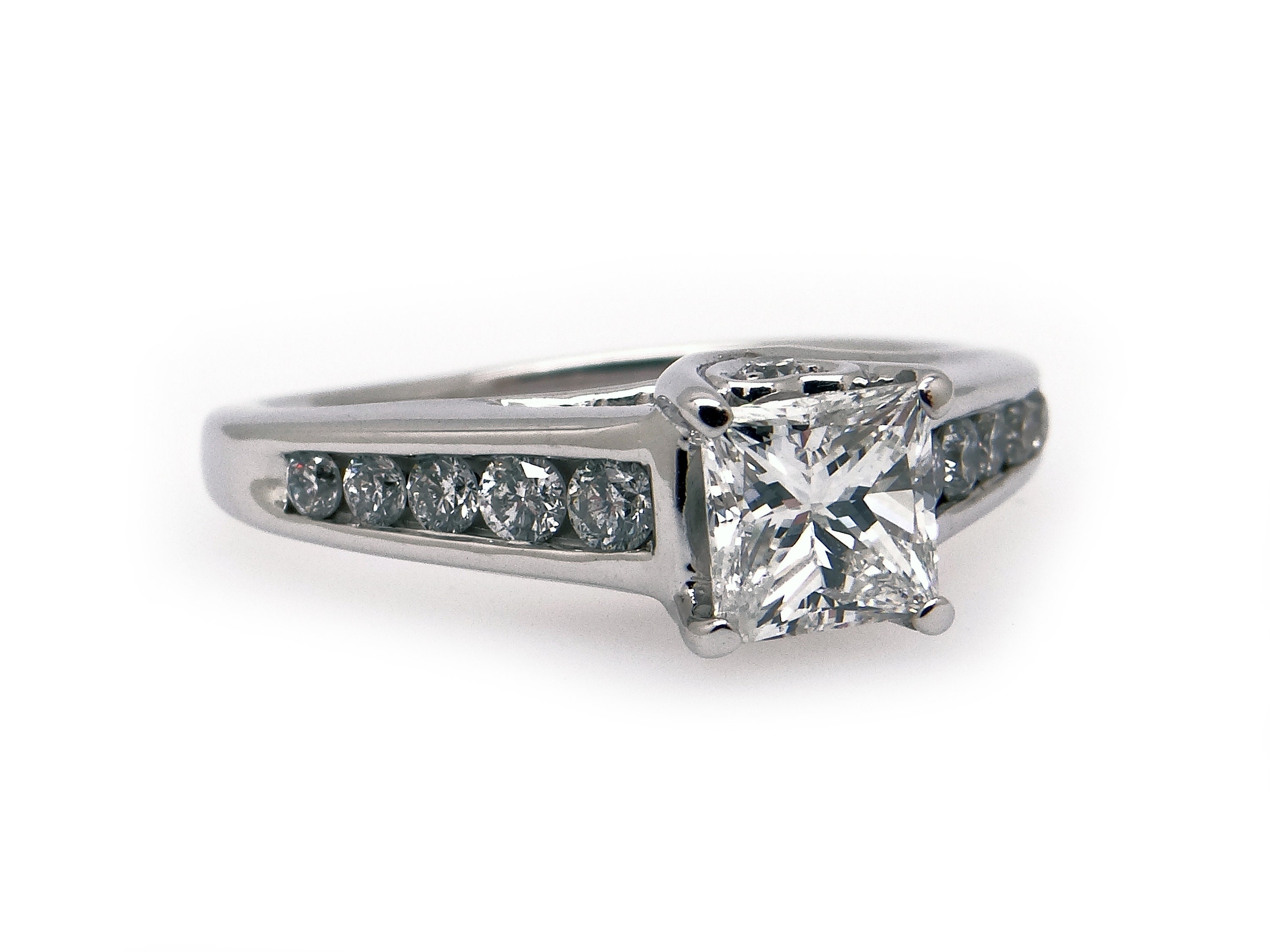 Gorgeous 14k White Gold 1ct Princess Round Cut Diamond | Etsy