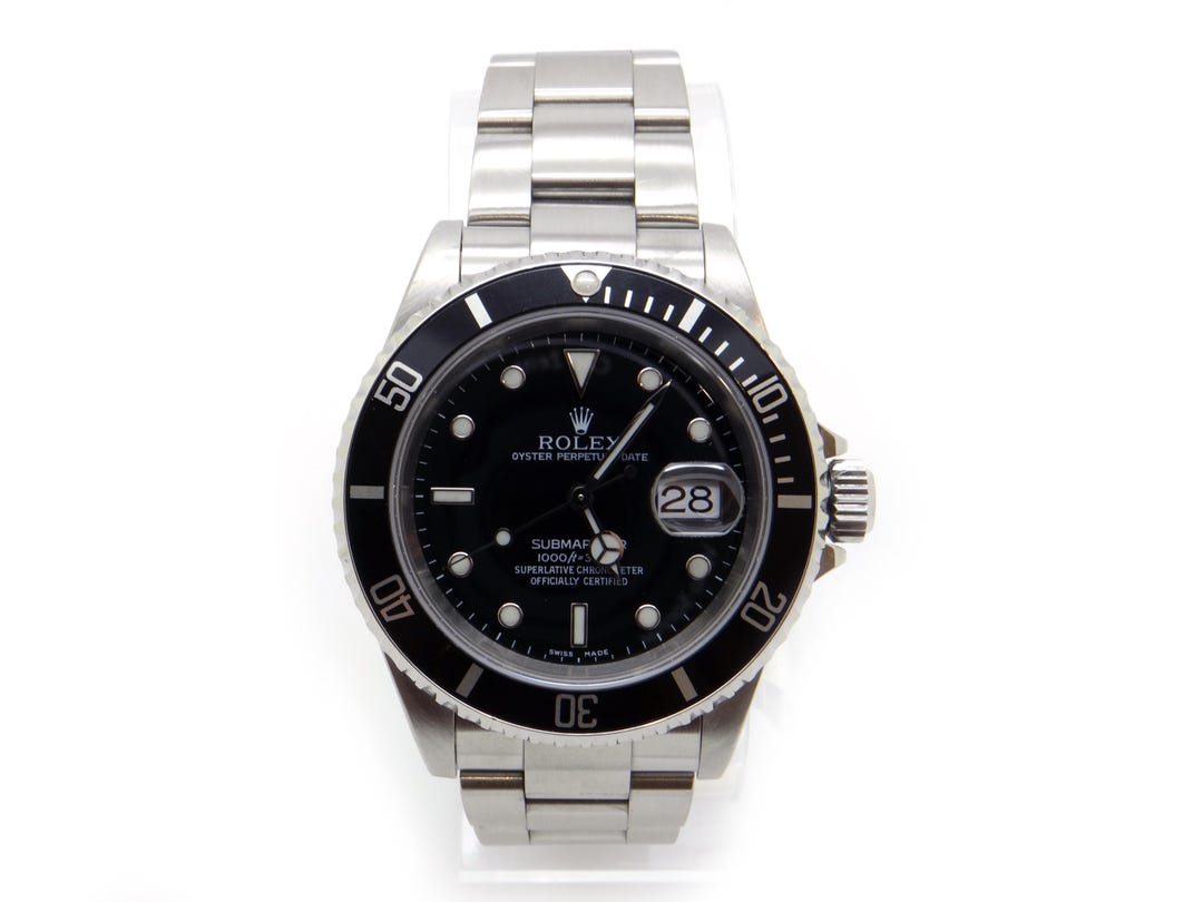 2002 Rolex Steel Submariner Black Dial Automatic 40mm Watch 16610 - Etsy