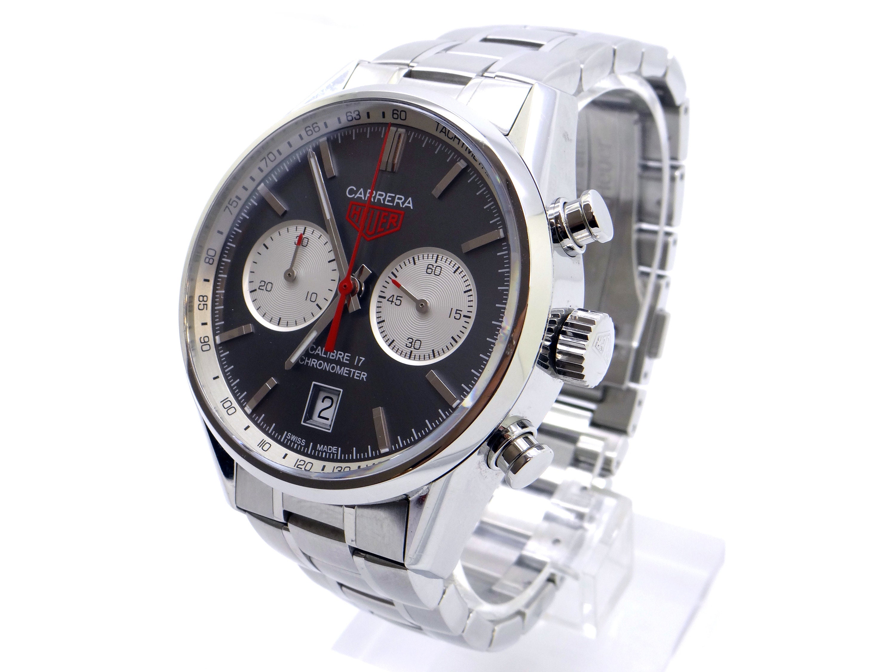 Tag Heuer Carrera Calibre 17 Stainless Chronograph Automatic Date Watch ...