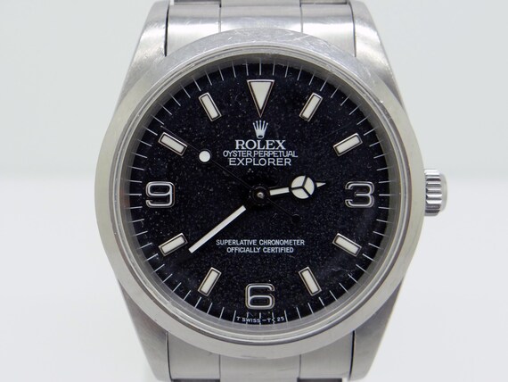 1993 Frozen Black Dial Rolex Explorer I Steel Automat… - Gem