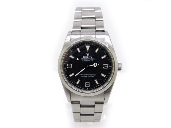 1993 Frozen Black Dial Rolex Explorer I Steel Automat… - Gem